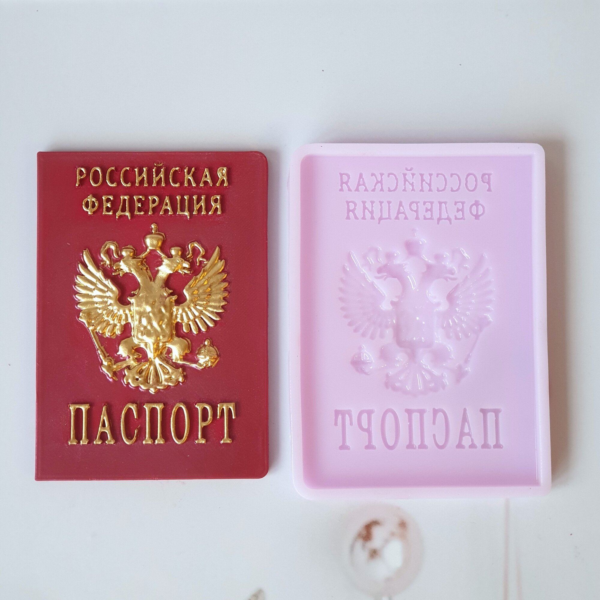 Силиконовая форма для шоколада, мастики, мармелада, пряников, зефира, желе, леденцов "Паспорт оригинал" ( размер 12.5 х 9 см )
