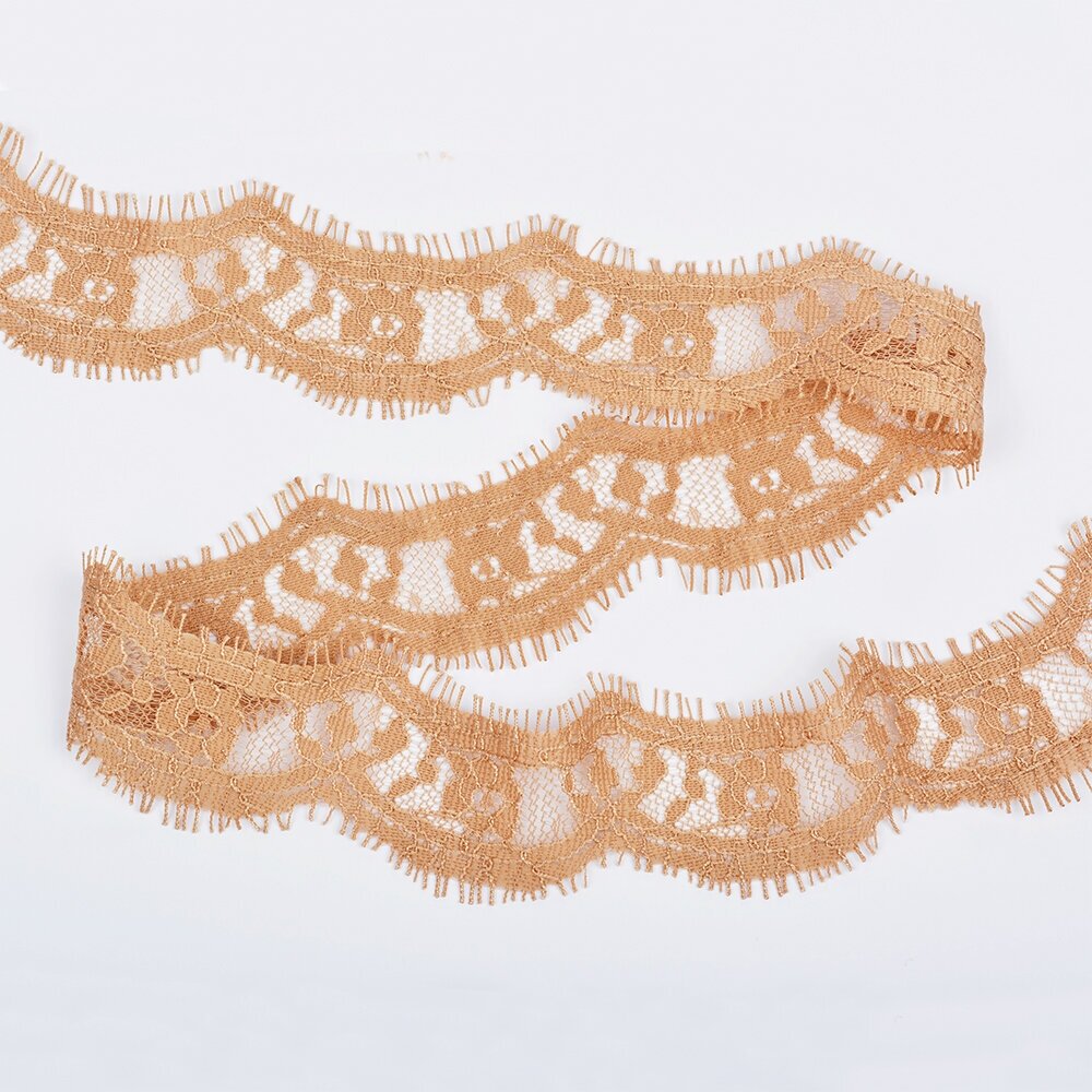 Кружево реснички KRUZHEVO, арт. TBY 75637, 40мм, цвет 067 кофе, уп.30м (по 3м)