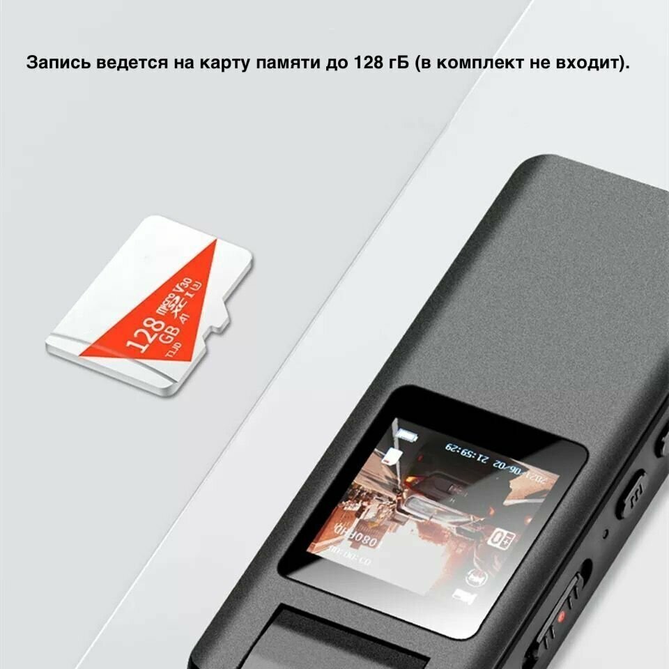 Нагрудная мини камера 02D, магнитный корпус, персональный нагрудный видеорегистратор, до 10 часов записи, 2200 mAh