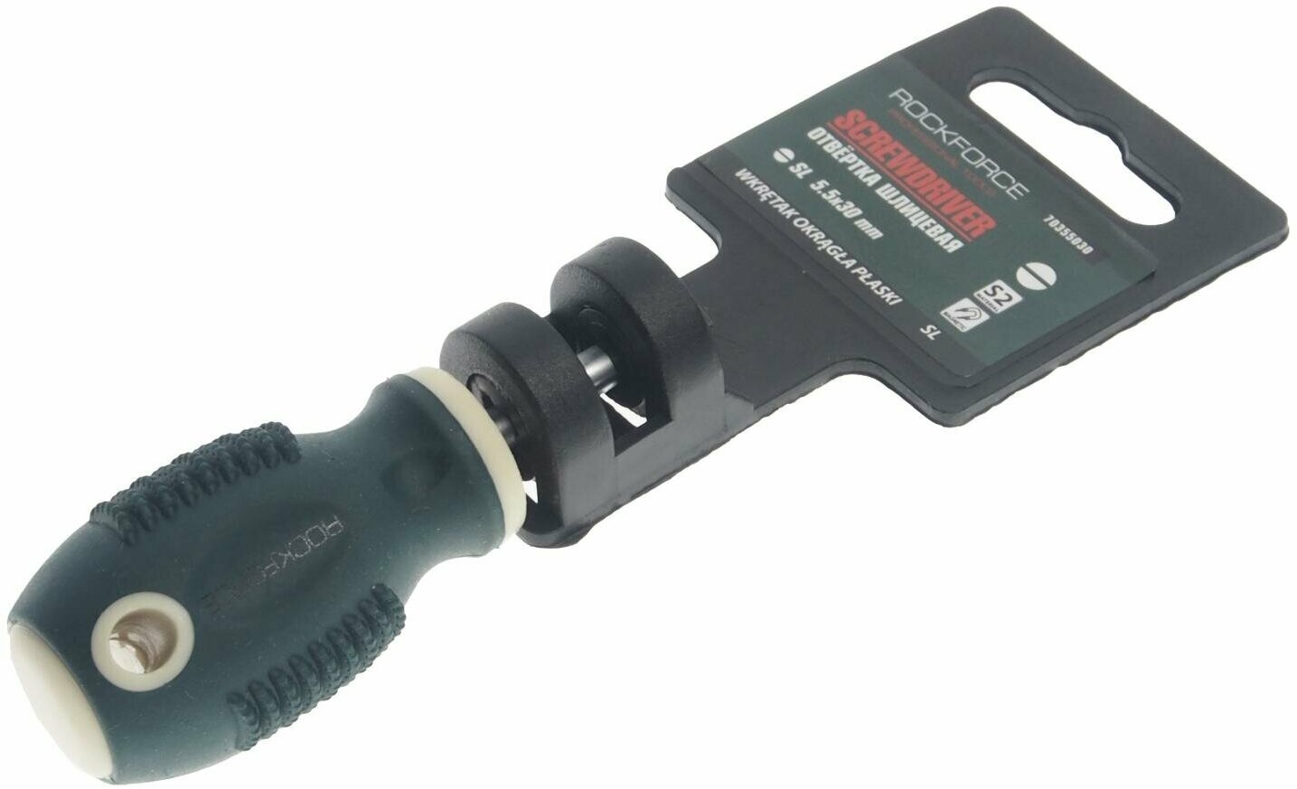 Отвертка шлицевая магнитная S2 SL5.5х30мм ROCKFORCE