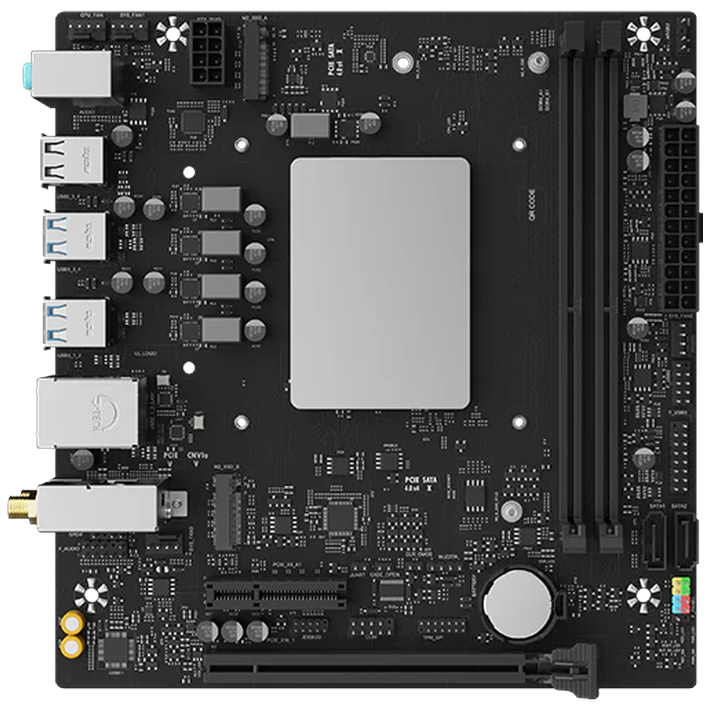 Материнская плата Maxsun MS-MoDT 205H D4 WIFI 205H, SoC, 2xDDR4, 1*PCIEx16, 1*PCIEx4, 1*PCIEx1, 4*M.2, 6*USB3.2Gen1, 6*USB2.0, 2*SATA3.0, 1G, M-ATX, RTL
