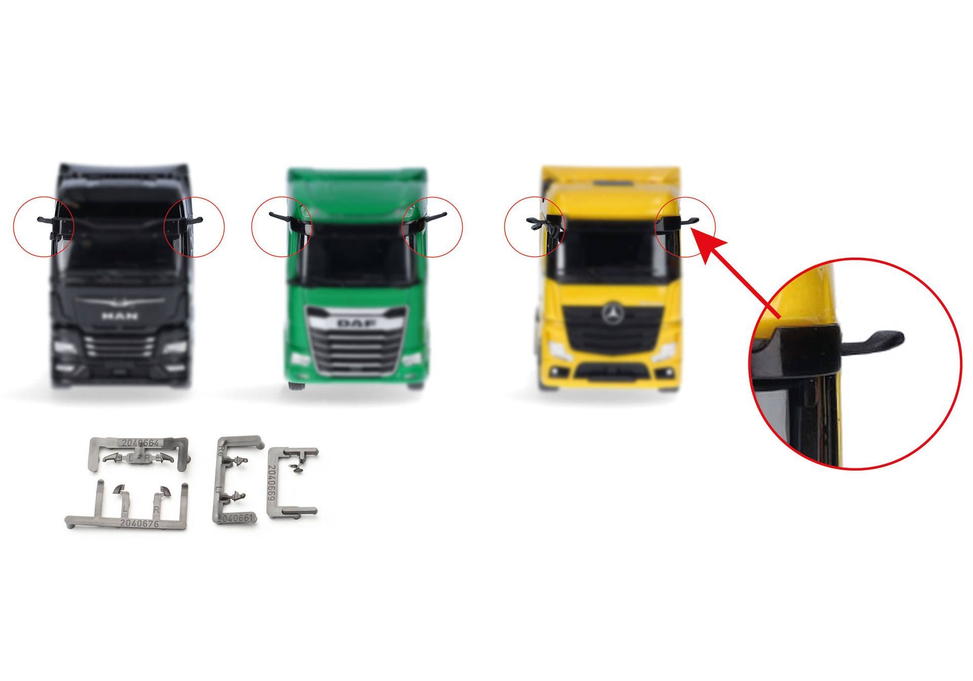 054447 HERPA Наборы зеркал заднего вида с камерами для грузовиков H0 1/87