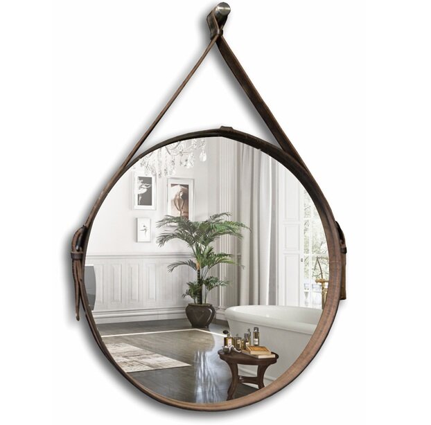 Azario Зеркало круглое на кожаном ремне Капитан D510 ФР00001313 Azario