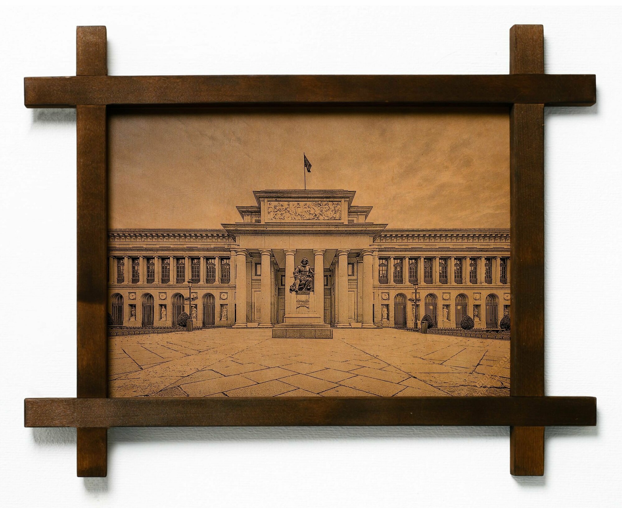 Картина интерьерная, натуральная кожа, "Музей Прадо" (Испания), в деревянной раме, BoomGift