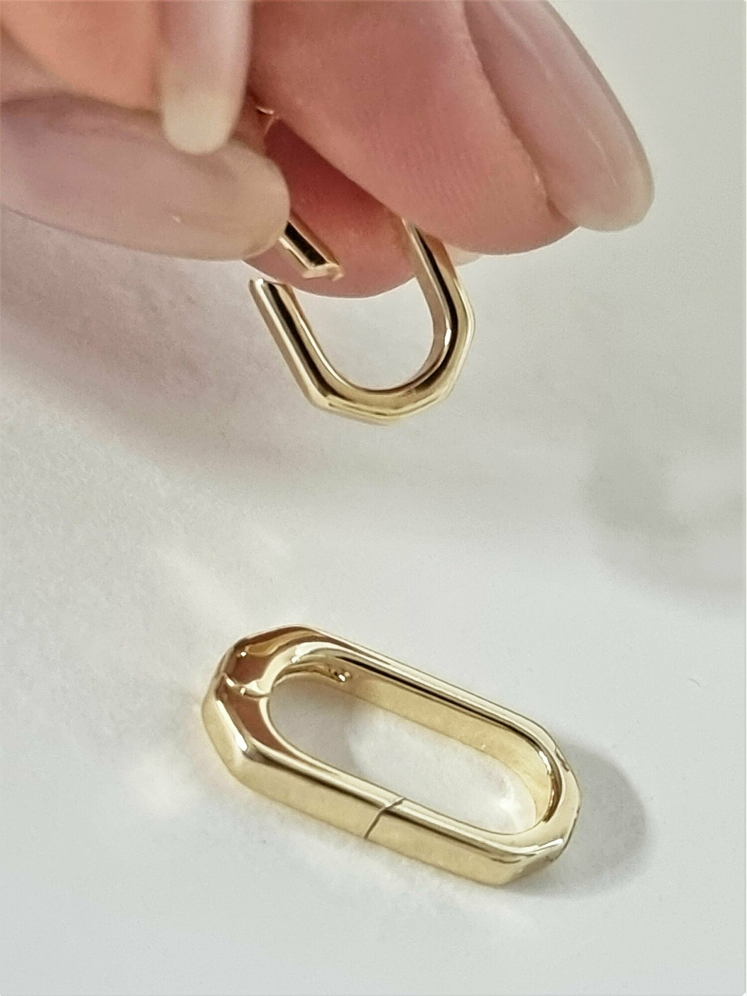 Карабины-Овалы. 16х9мм. Золотой Родий. 2шт.