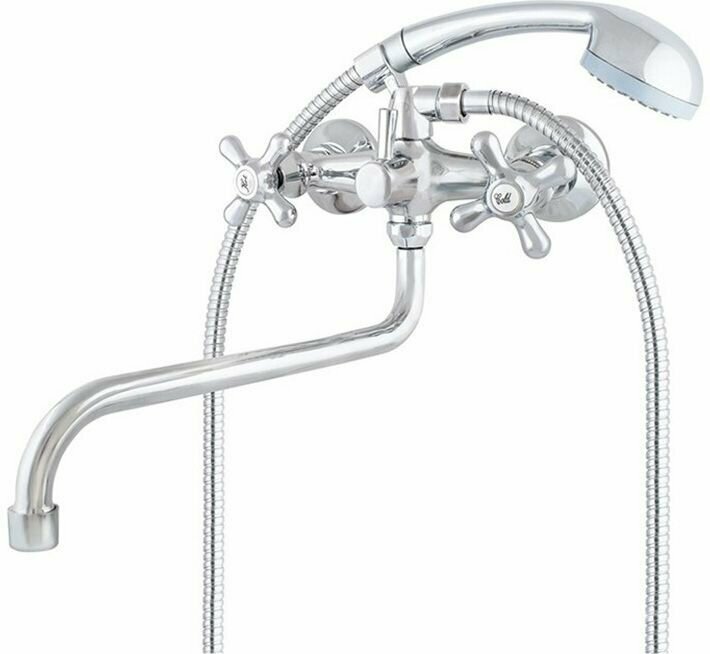 Клип 707 смеситель для ванны двуручный с лейкой