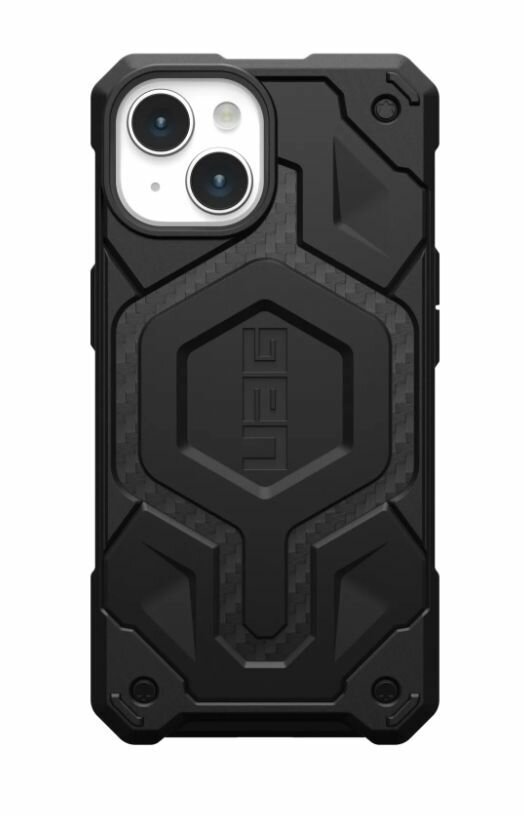 Чехол с поддержкой MAGSAFE Uag Monarch Pro для iPhone 15 6.1", цвет карбон (Carbon Fiber)