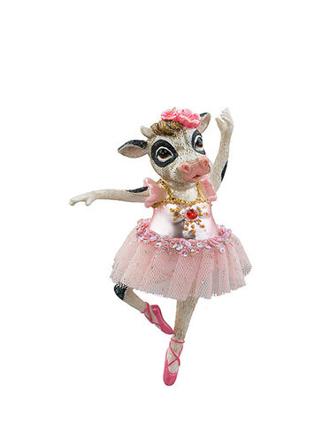 Holiday-Classics Елочные украшение Корова-балерина Матильда 7,5х5х14 см