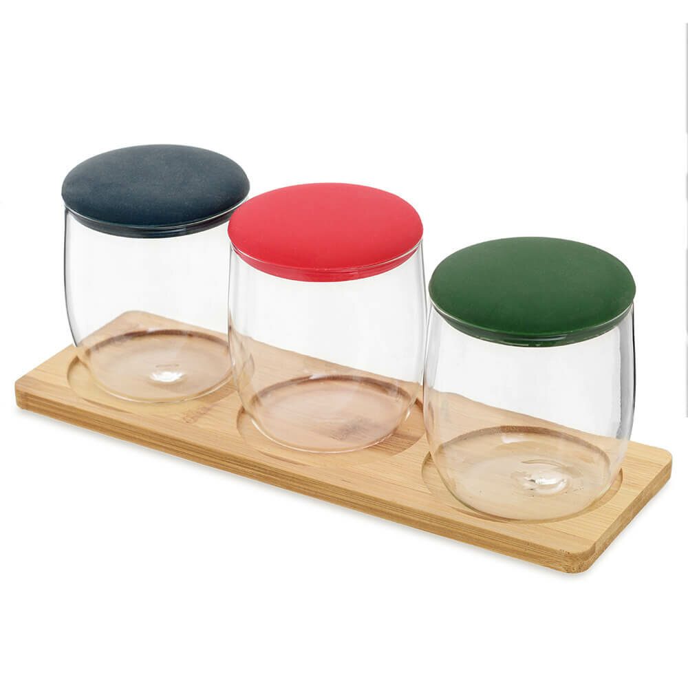 Подарочный набор банок на подставке 400 мл 4 пр