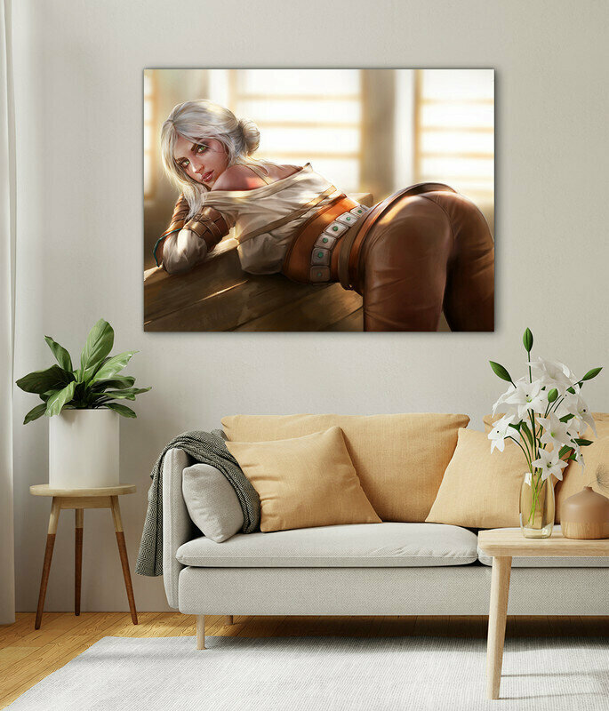 Интерьерная картина на холсте "Цирилла Ведьмак 3 - арт" размер 60x45 см