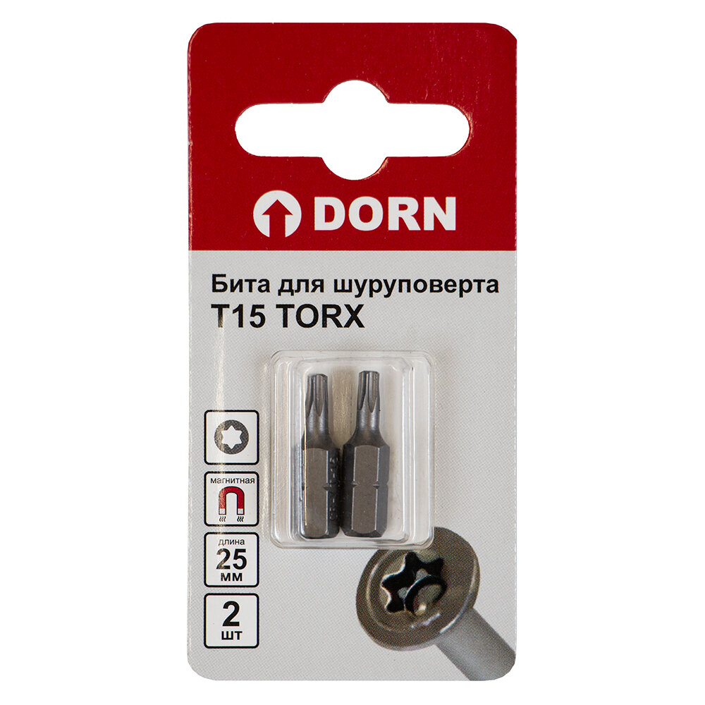 Биты DORN Т15, 25 мм 2 шт
