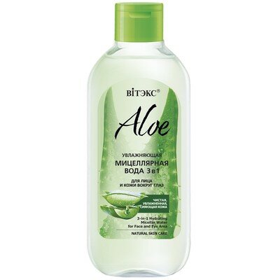 Витэкс ALOE 97% Увлажняющая мицеллярная вода 3 в 1 для лица и кожи вокруг глаз 400мл