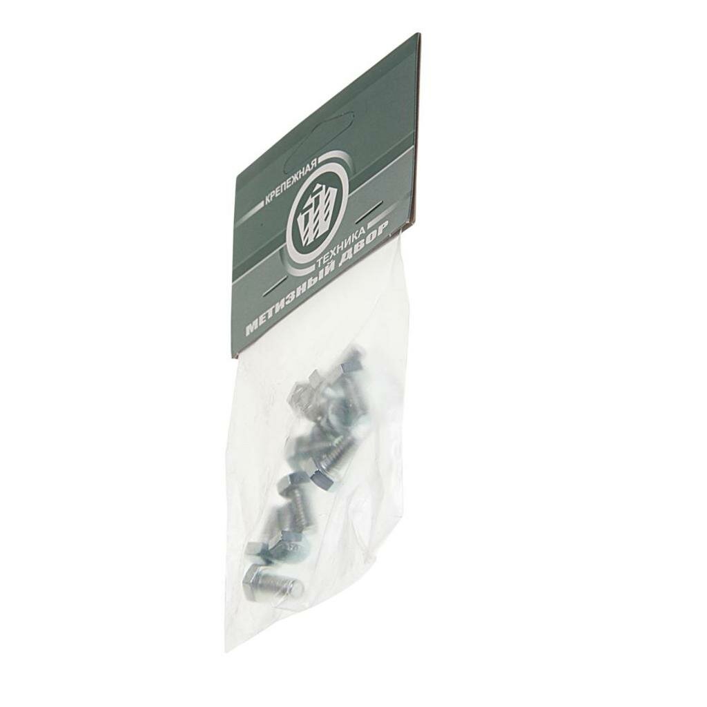 Болт М6х1.0х16 шестигранный оцинкованный (10шт.) Метизный двор