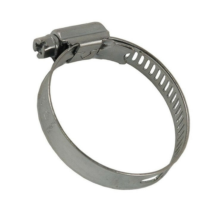Хомут для шлангов червячный нержавеющий 25-40 под отвертку