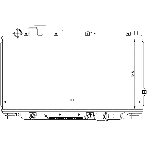STELLOX 10-26469-SX (0K2A2-15-200F / 0K2A215200 / 0K2A215200B) радиатор системы охлаждения акпп\ Sephia (Сефия) I 1.5i
