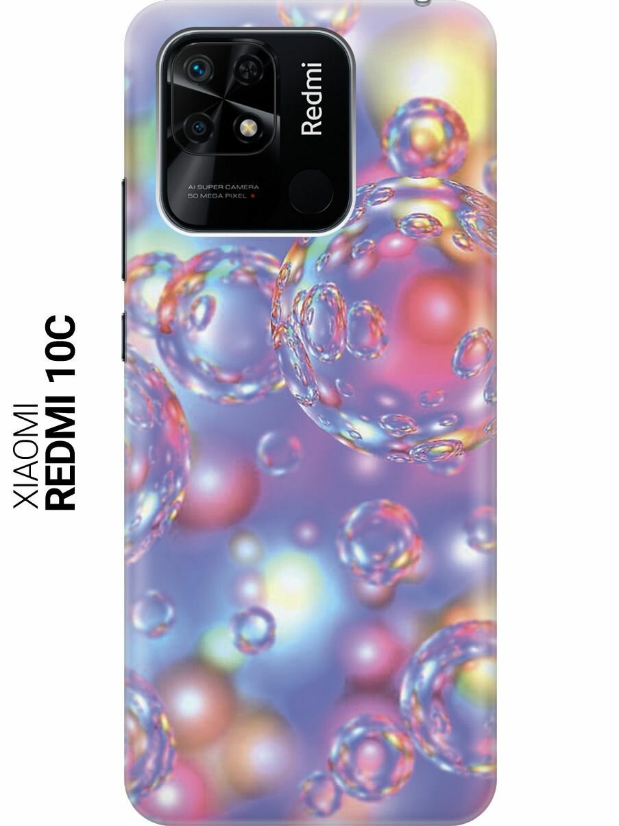 Силиконовый чехол на Xiaomi Redmi 10C, Сяоми Редми 10С с принтом "Необычные пузырьки"