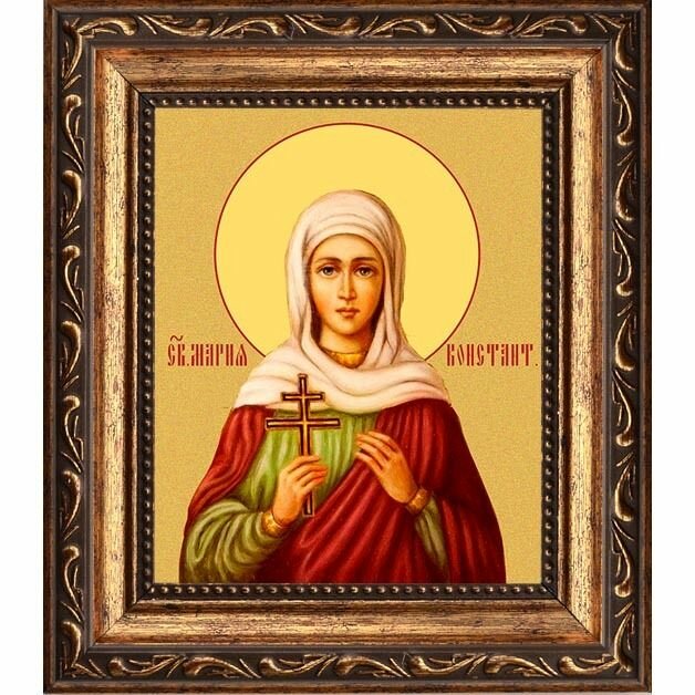 Мария Константинопольская (Патрикия) святая мученица. Икона на холсте. (10 х 12 см / В раме)