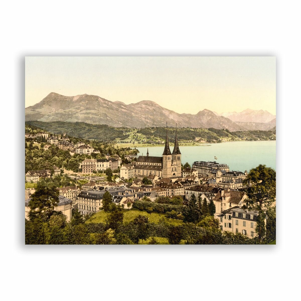 Постер, плакат на бумаге / Rigi, seen from the Gutsch, Lucerne, Switzerland / Размер 40 x 53 см