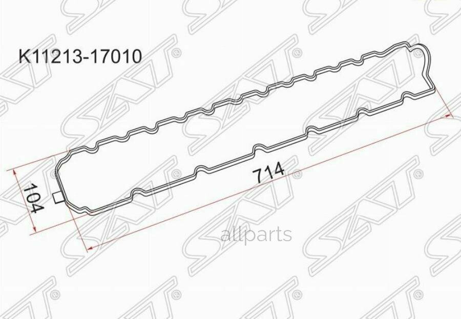 SAT K11213-17010 Прокладка клапанной крышки Toyota Land Cruiser (J100, J80) 84-23 / Land Cruiser Prado 87-96 1HDFT;1HD