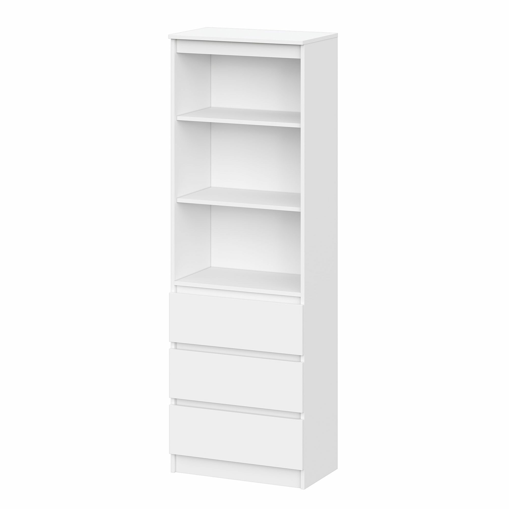 Стеллаж Ницца от Астрид-Мебель с полками и 3 ящиками, 60х36х180см. Цвет Белый