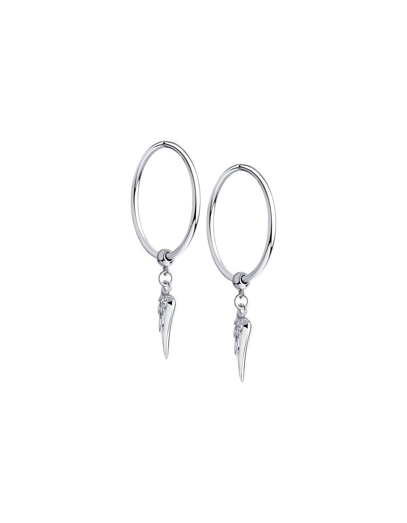 Серьги конго, серебро, 925 проба, родирование