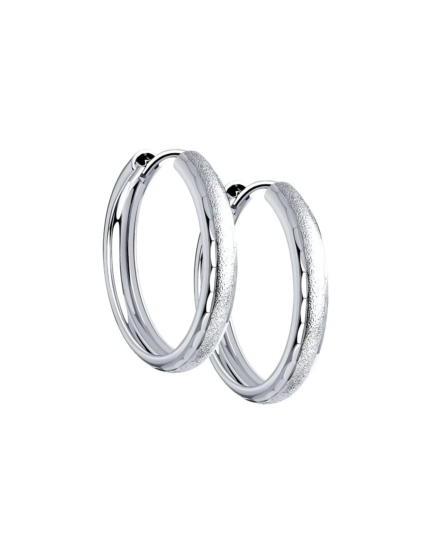 Серьги конго, серебро, 925 проба, родирование