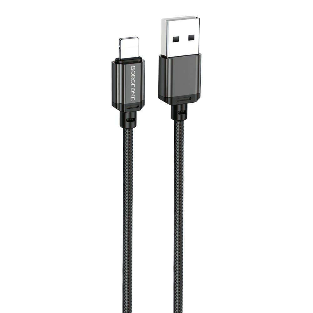 USB кабель BOROFONE BX87 Sharp Lightning 8-pin, 1м, PVC (черный)