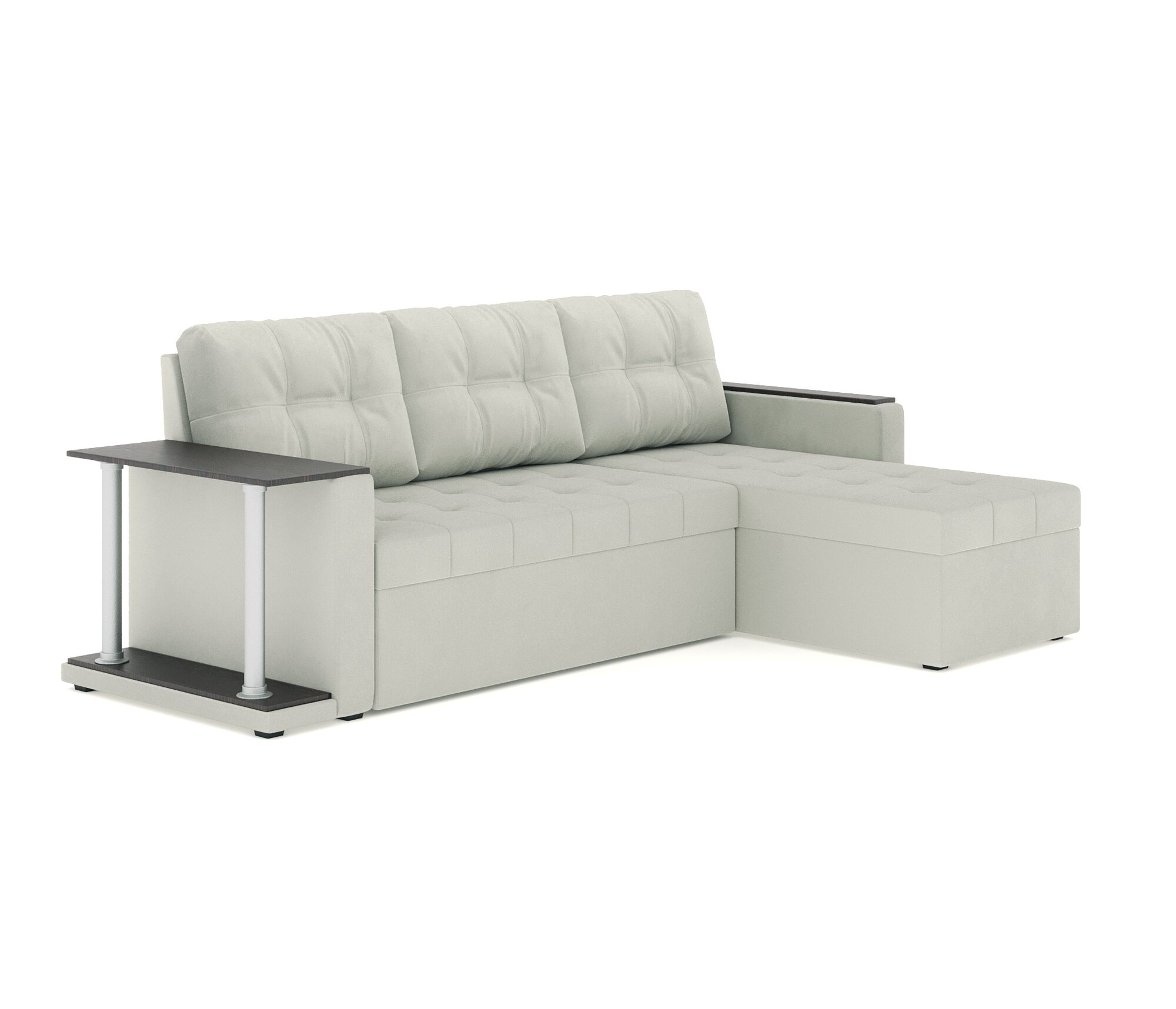 Угловой диван Атланта D@E Factory , 140х200, Велюр бинго бон , ППУ, Дельфин