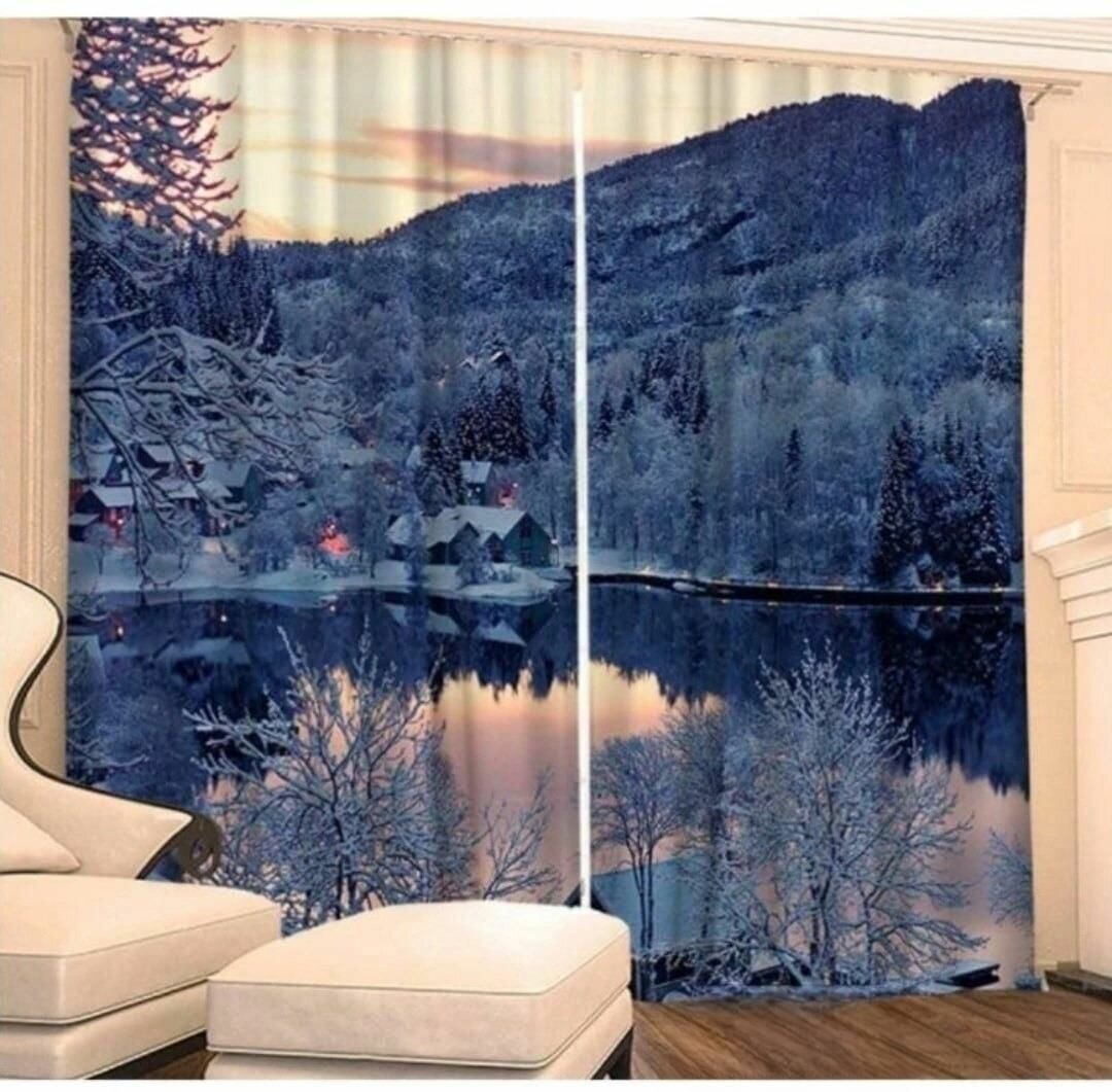 Фотошторы, 300x260 см, габардин, 3D эффект, крепление шторная лента