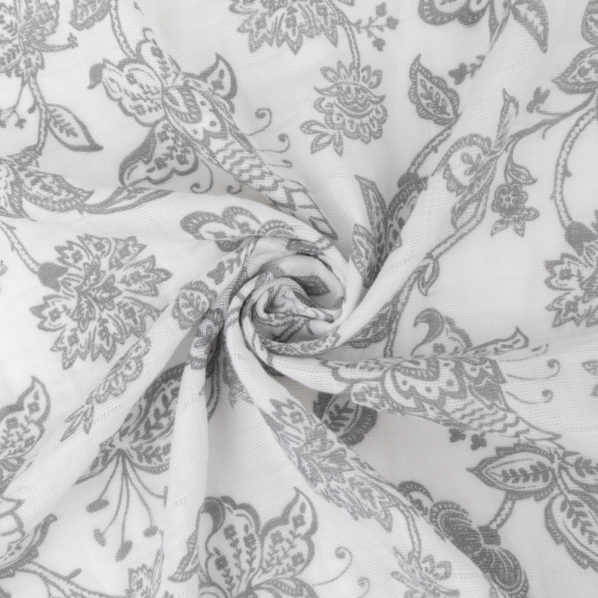 Ткань муслиновая отрез 100x125 см 100% хлопок "PEPPY" EMBRACE, Shannon Fabrics, garden toile steel