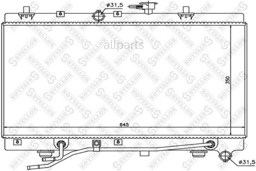 STELLOX 1025470SX радиатор системы охлаждения! АКПП\ KIA Rio 1.3i 8V/1.5i 16V 02-05