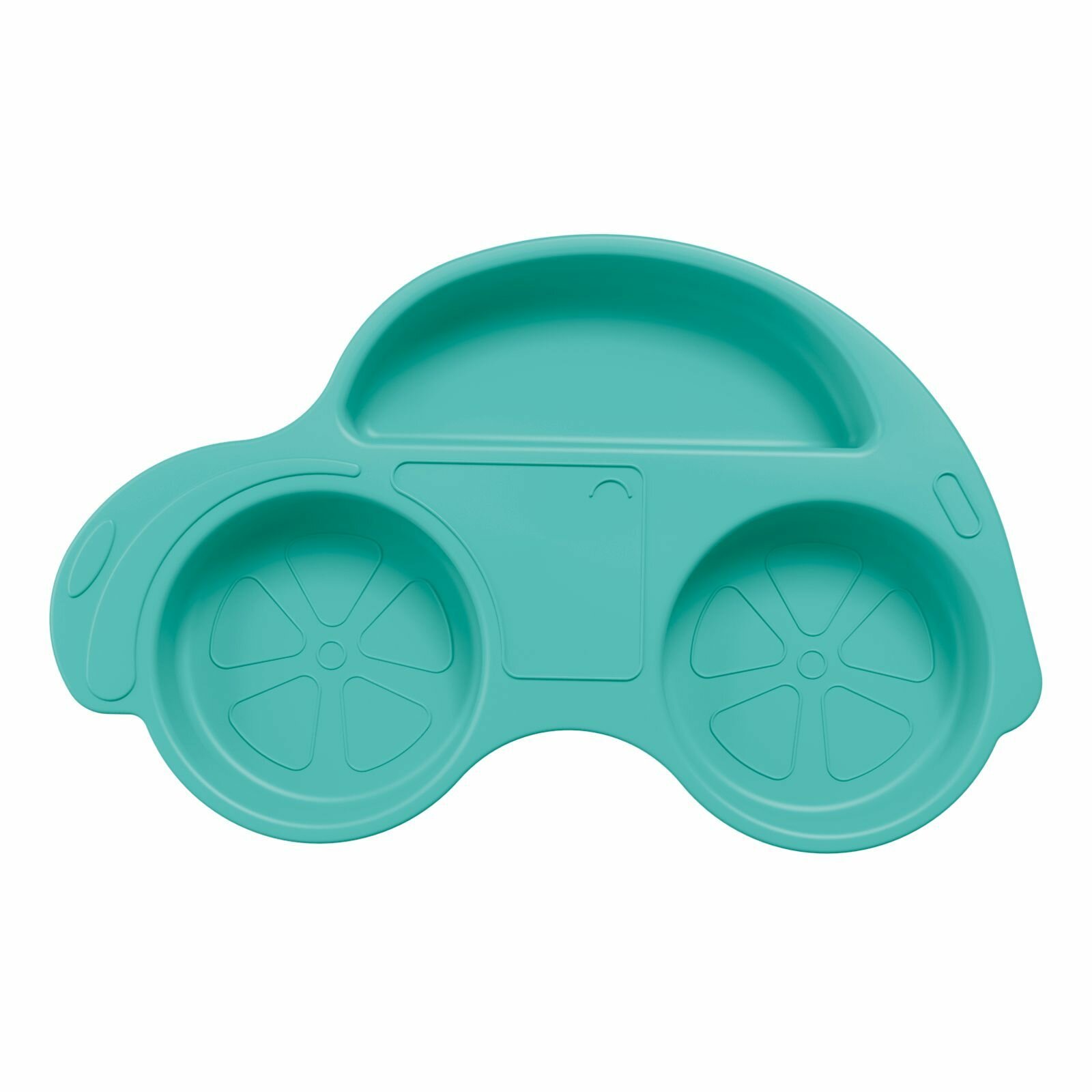 Детская тарелка силиконовая с секциями Silihome "Машинка", 455 мл, ассорти