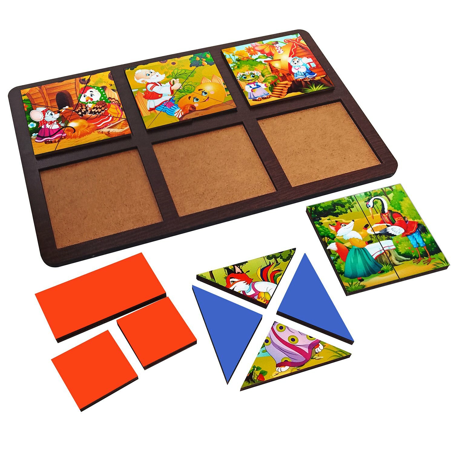 Развивающая доска "Сложи квадрат. Русские сказки" артикул 8775