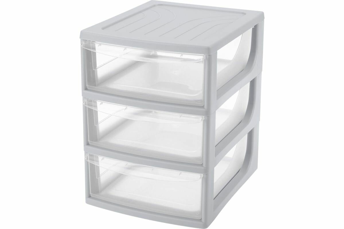 Органайзер Econova формат А5, 3 ящика, 195х254х264 мм, светло-серый 433223730