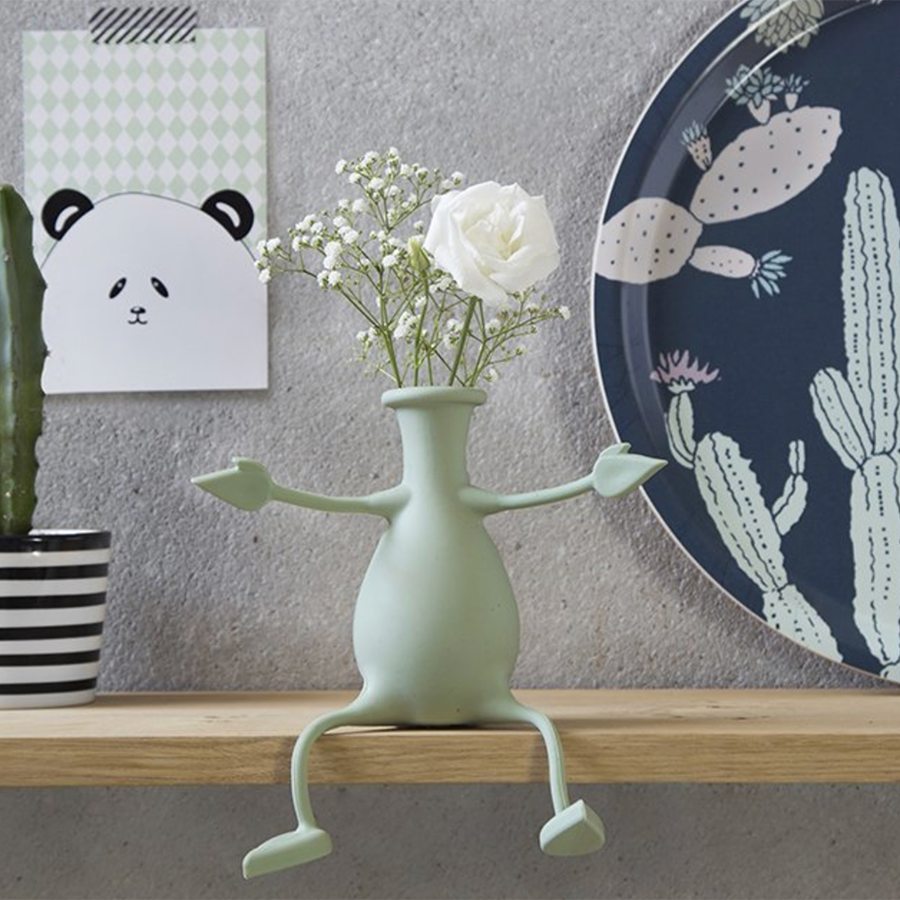 Ваза для цветов с гибкими ручками Peleg Design Florino, мятная