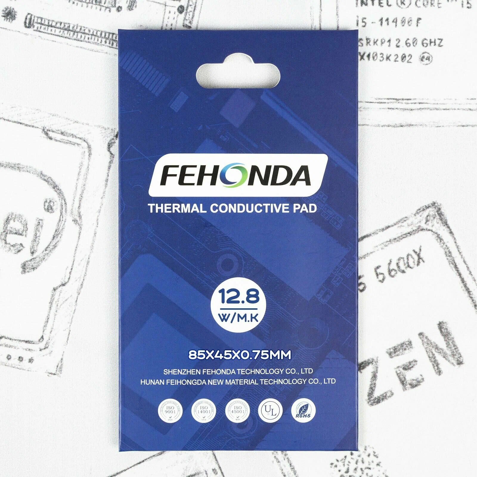 Термопрокладка Fehonda 85 x 45 x 0.75мм 12.8W