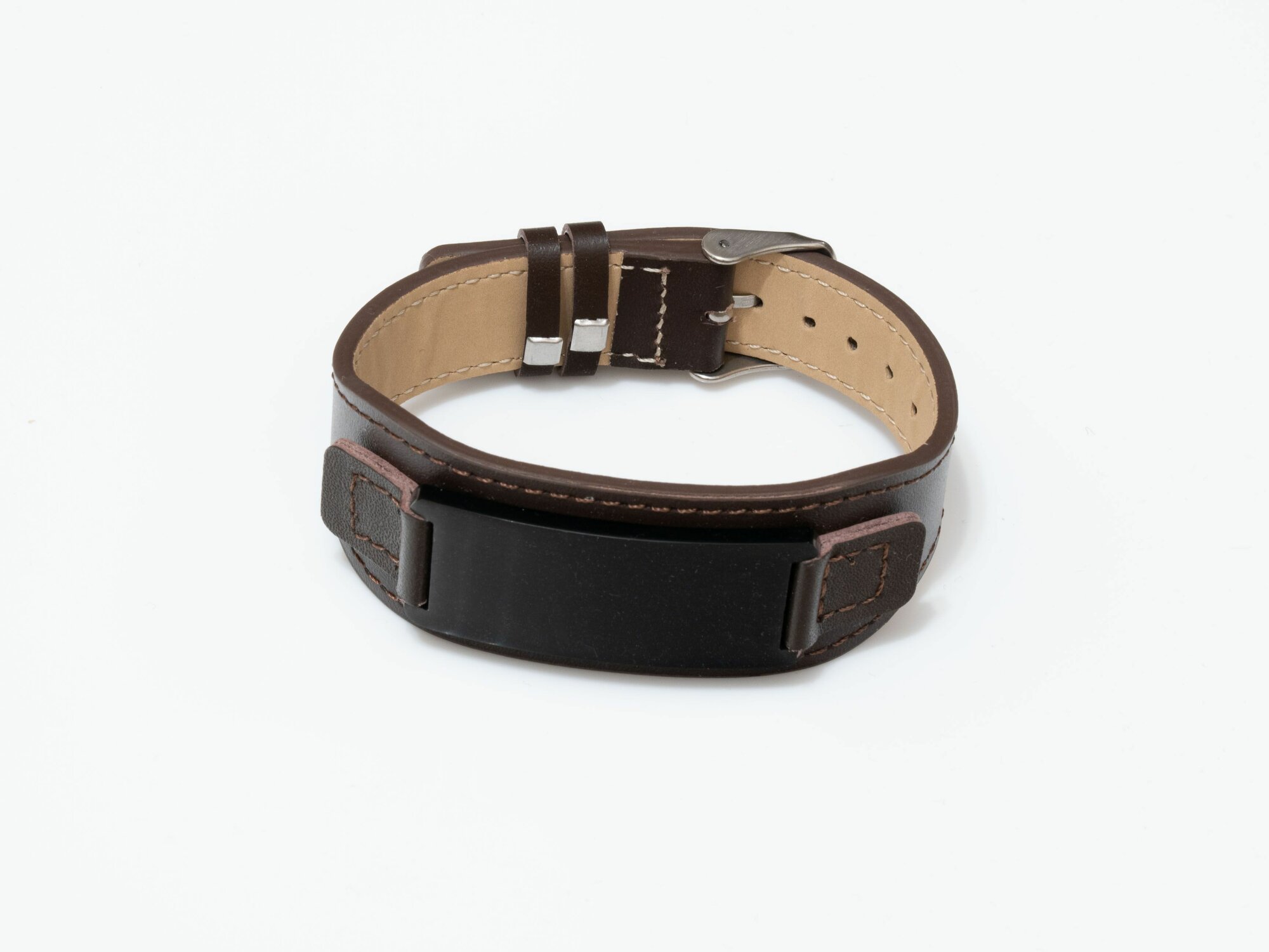 Браслет, металл, кожа