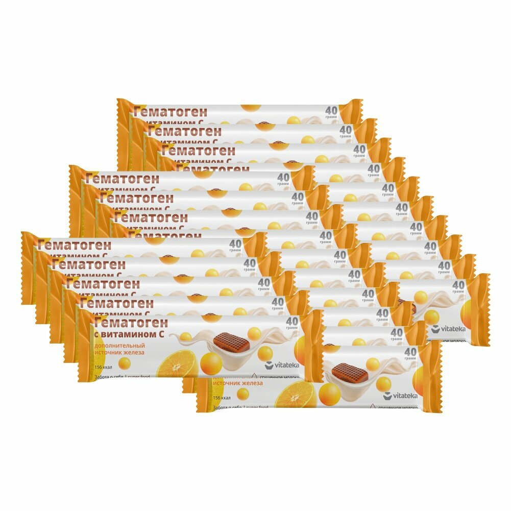 Гематоген Vitateka с витамином С 40 гр. х 25 шт. коробка