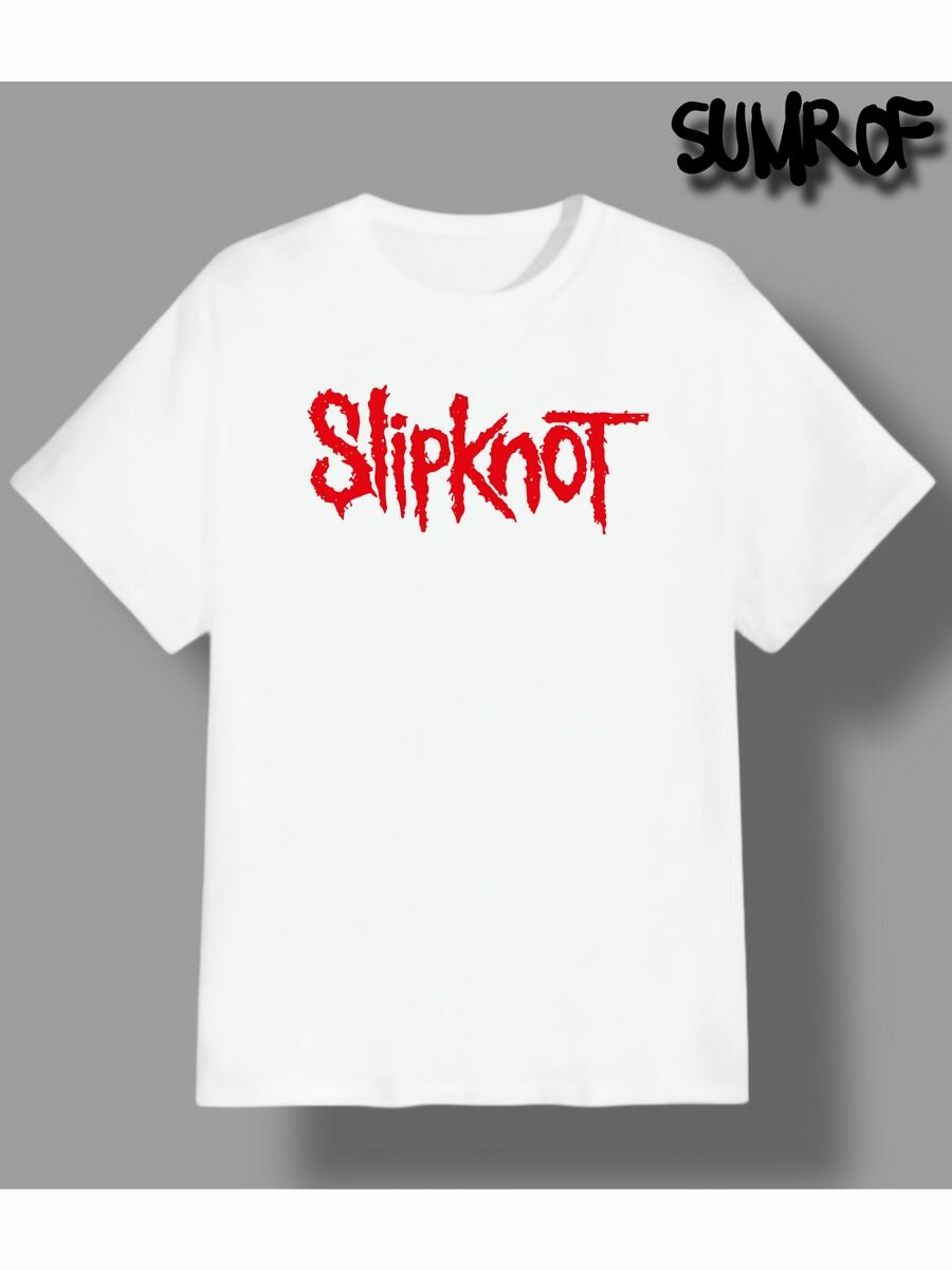 Футболка с надписью slipknot рок группа