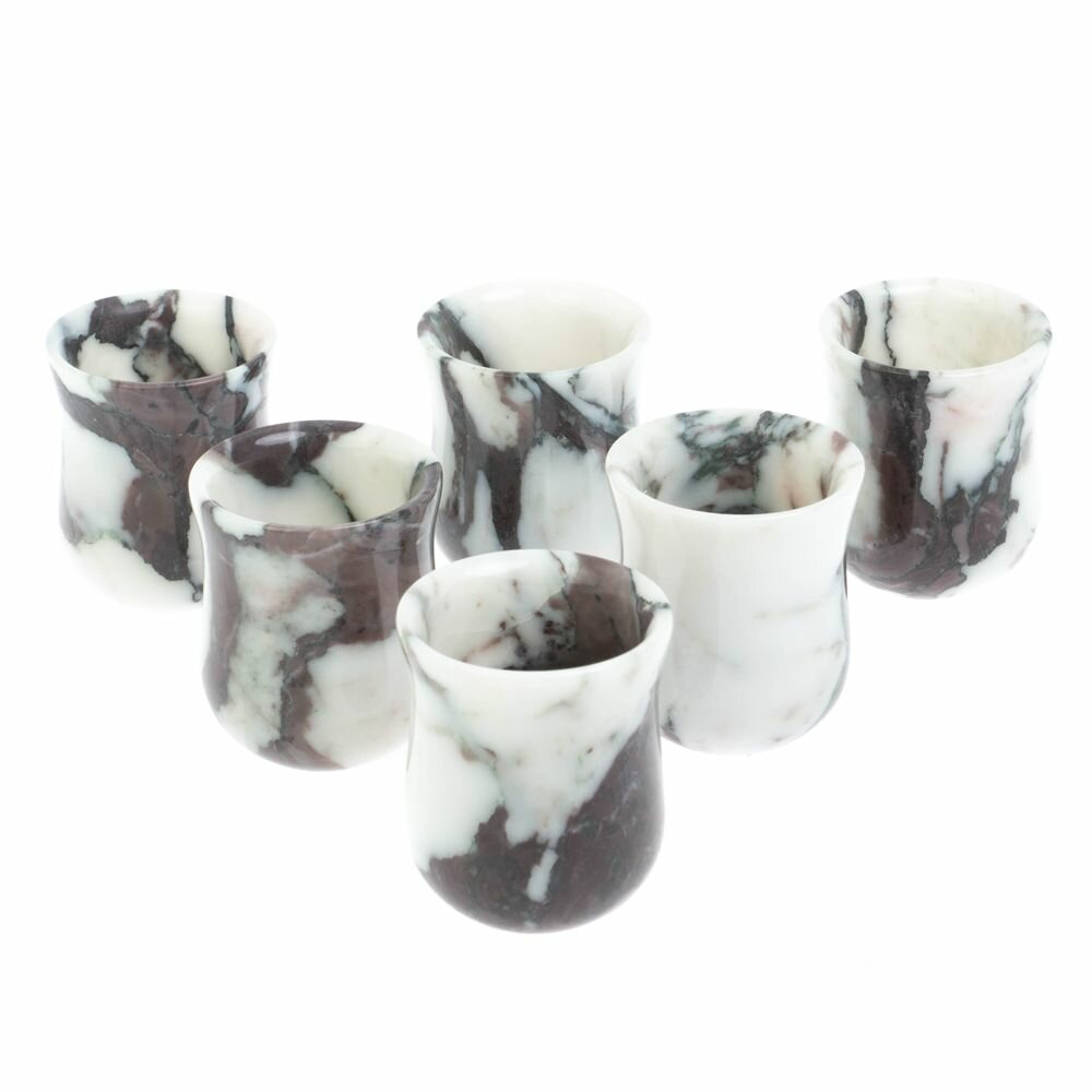 Набор рюмок 6 шт из саянского мрамора 5х5х6 см 127934