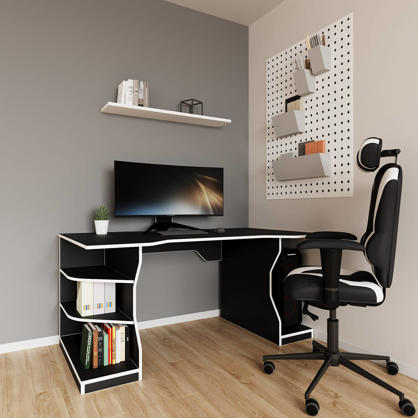 Компьютерный стол Игровой-800ue черный классический для офиса в современном стиле