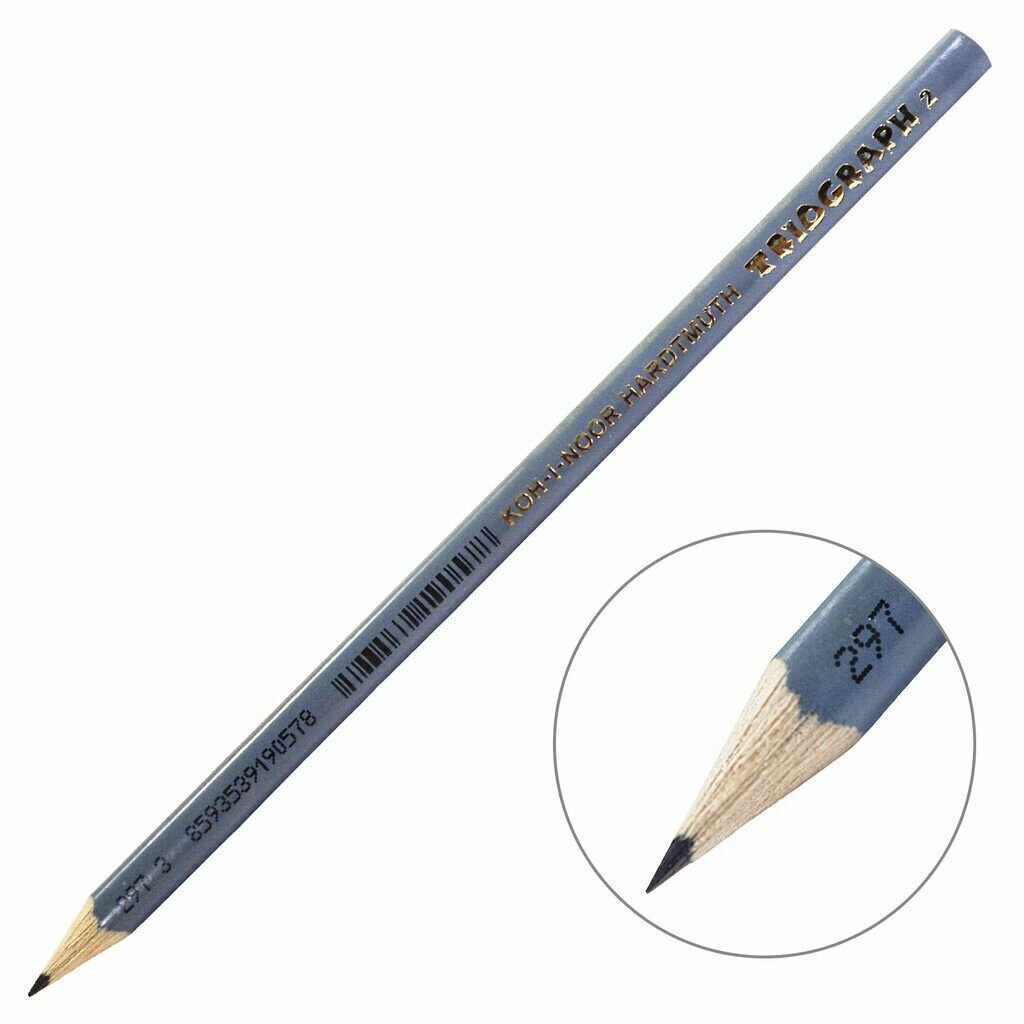 Карандаш Koh-I-Noor TRIOGRAPH HB, треугольный корпус. Комплект из 12 карандашей
