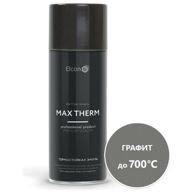 Эмаль термостойкая ELCON для печей 520мл графитовая, арт.00-00002963