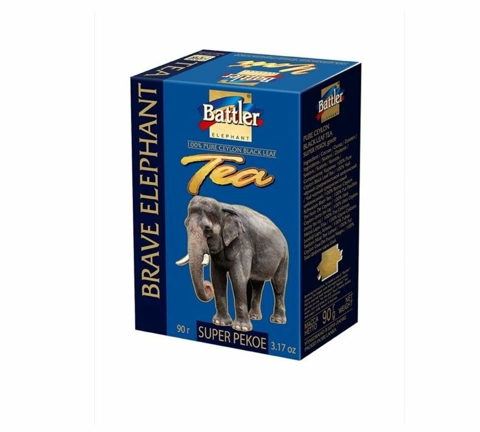 Battler Чай черный листовой Черный слон Храбрый слон,90 г