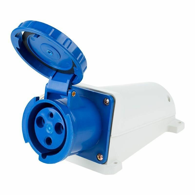 Розетка стационарная наружная 133 2Р+РЕ 63А 220В IP67 EKF, ps-133-63-220