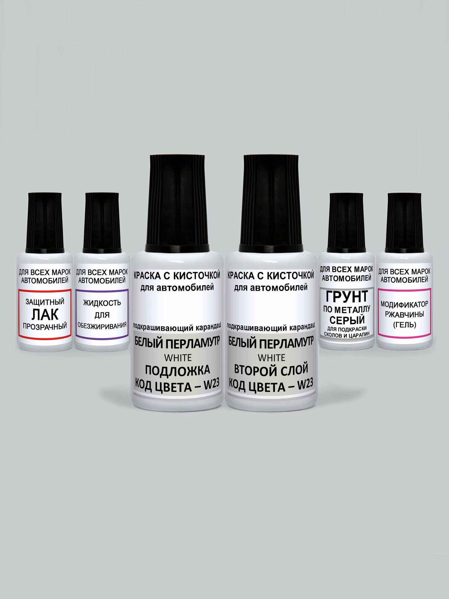 ADC Paint Краска для сколов во флаконе с кисточкой W23 Mitsubishi Белый перламутр, White,6 предметов 115мл