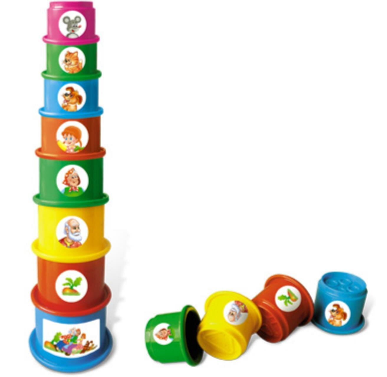 Пирамидка Репка, 8 штук, высота 32.5 см, полипропилен, от 1 года