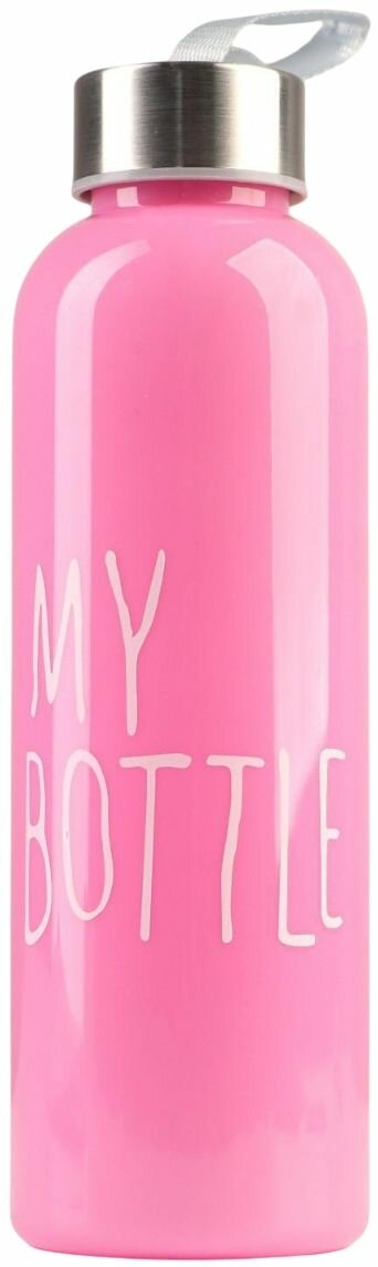 Бутылка для воды многоразовая My bottle, объем 500 мл, пластиковая, 21,5 х 6,5 см, с подвесом