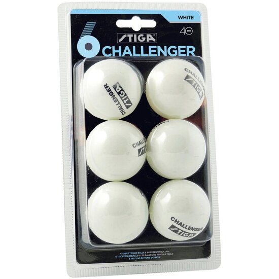 Мяч для настольного тенниса Stiga Sports Stiga Challenger, 5200-06, диаметр 40 мм, упак. 6 шт, белый