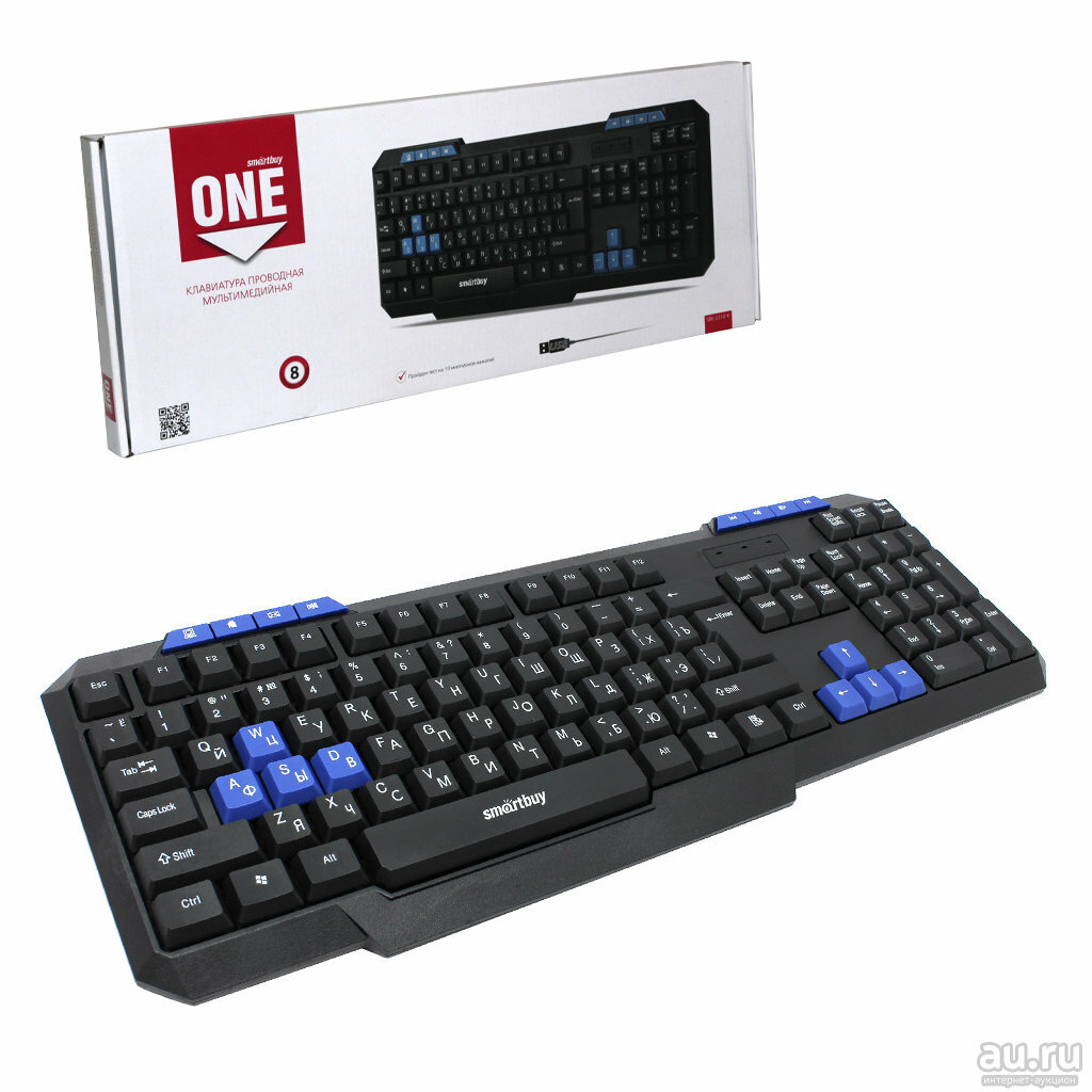 Клавиатура проводная Smartbuy мультимедийная 221 ONE USB черная (SBK-221U-K)/20